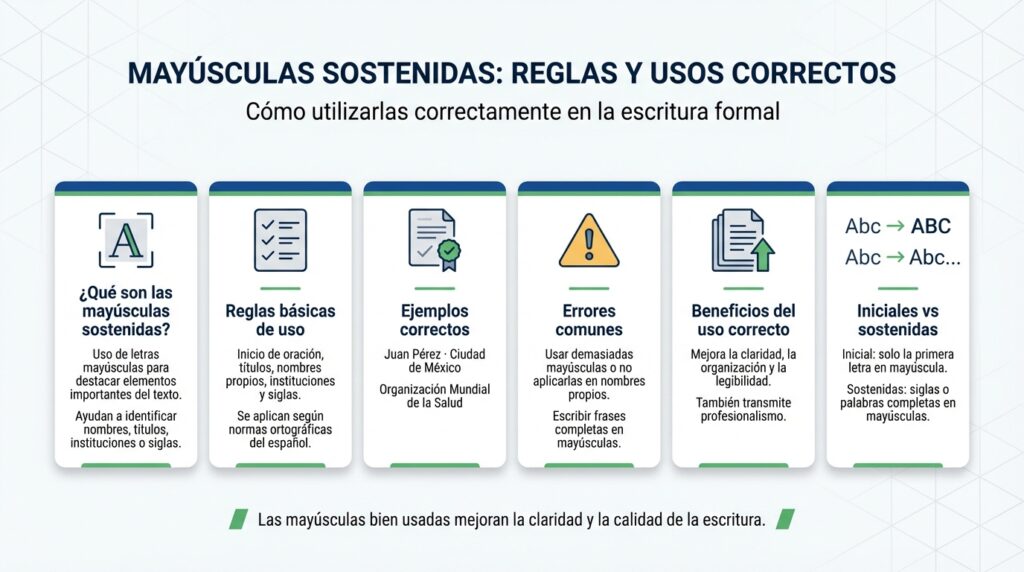 Mayúsculas sostenidas: todo lo que necesitas saber sobre su uso